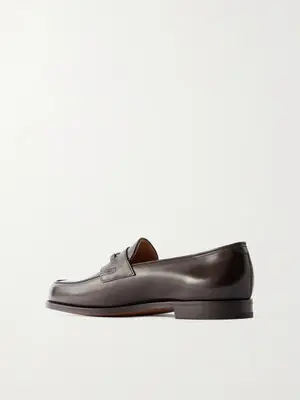 John Lobb Lopez Embellished Leather Loafers - Brown