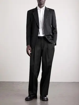 Givenchy Straight-leg Pleated Grain De Poudre Wool Trousers