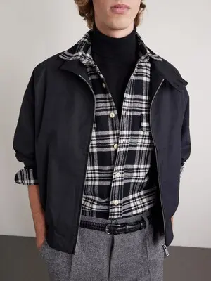 DRAKE'S Checked Cotton-flannel Shirt