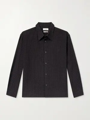 FRAME Checked Cotton And Wool-blend Shirt - Blue