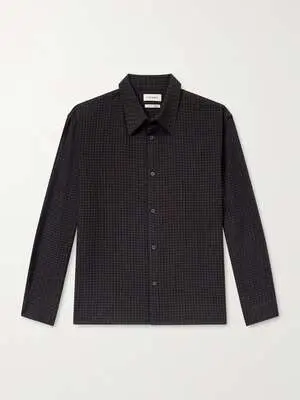 FRAME FRAME - Checked Cotton And Wool-Blend Shirt - Men - Blue - S Navy