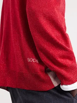 BODE Hearts Lamé Cardigan