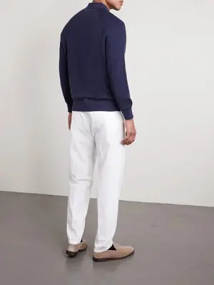 Brunello Cucinelli Ribbed Cotton Polo Shirt