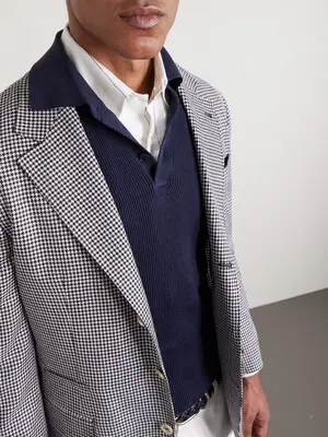 Brunello Cucinelli Ribbed Cotton Polo Shirt