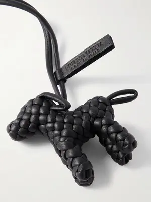 Bottega Veneta Intrecciato Leather Bag Charm - Black