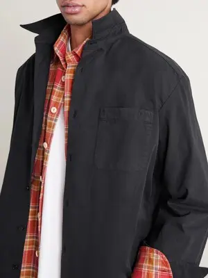 A.p.c. Malo Logo-embroidered Organic Cotton Shirt - Black