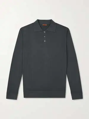 Barena Venezia Barena - Pevaron Merino Wool Polo Shirt - Men - Gray - S Charcoal