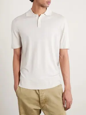 Barena Venezia Marco Merino Wool Polo Shirt - Neutrals