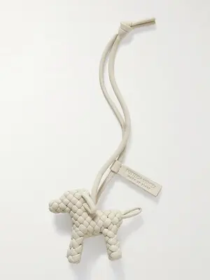 Bottega Veneta Intrecciato Leather Bag Charm - White
