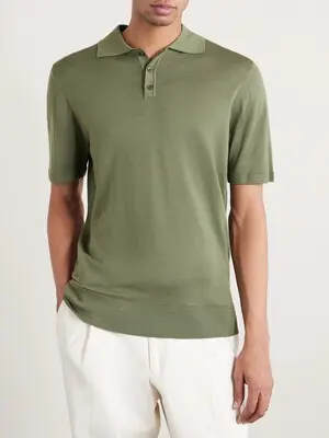 Barena Venezia Marco Merino Wool Polo Shirt - Green