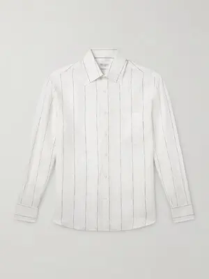 Brunello Cucinelli Pinstriped Linen Shirt