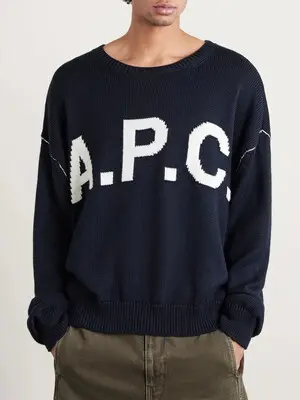 A.p.c. Logo-intarsia Wool-blend Sweater