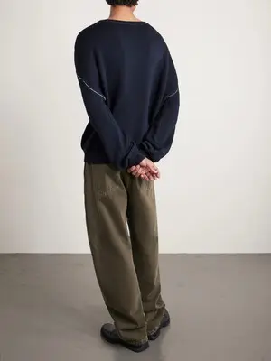 A.p.c. Logo-intarsia Wool-blend Sweater