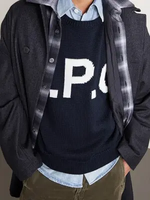 A.p.c. Logo-intarsia Wool-blend Sweater