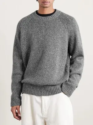 A.p.c. Harris Flecked Virgin Wool Sweater - Gray