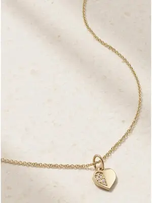 SYDNEY EVAN 14-karat Half Heart Diamond Necklace - Gold