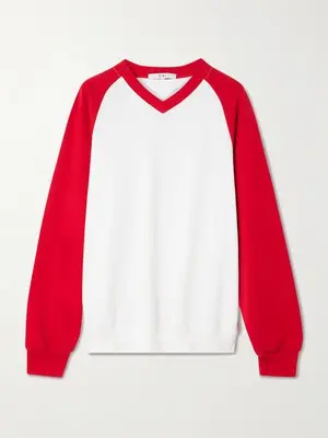 Tibi Two-tone Cotton-jersey Sweatshirt