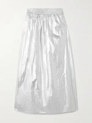 Tibi Metallic Shell Midi Skirt