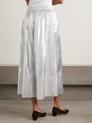 Tibi Metallic Shell Midi Skirt