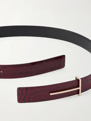 TOM FORD Croc-effect Leather Belt