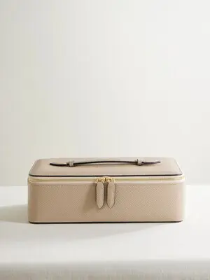Smythson Panama Textured-leather Jewelry Case - Neutrals