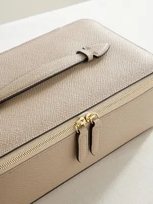 Smythson Panama Textured-leather Jewelry Case - Neutrals
