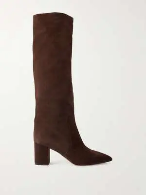 Paris Texas Anja Suede Knee Boots - Chocolate