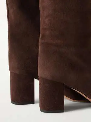 Paris Texas Anja Suede Knee Boots - Chocolate