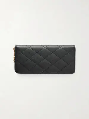 Saint Laurent Quilted Textured-leather Wallet - Black