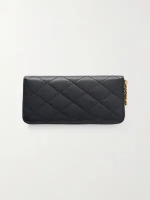 Saint Laurent Quilted Textured-leather Wallet - Black