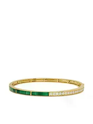 JEWELS AFICIONADO 18k Yellow Malachite And Diamond Bangle - Gold