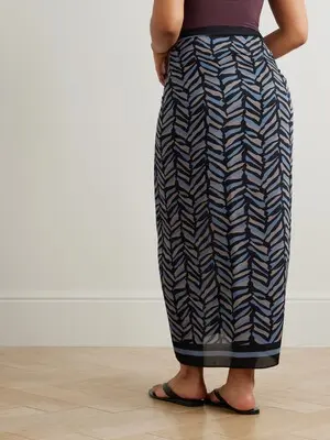 Matteau Printed Silk-georgette Pareo - Blue