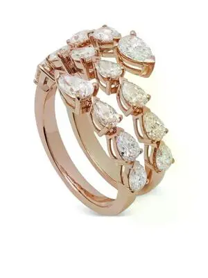 JEWELS AFICIONADO 18k Rose Gold Diamond Twist Ring