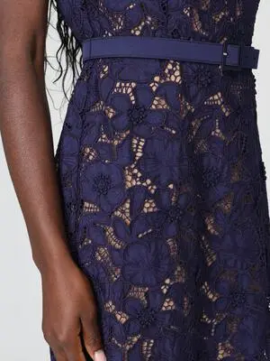 SELF-PORTRAIT Lace Midi Dress - Blue