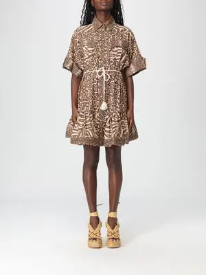 Zimmermann Tiered Animal Print Shirt Dress