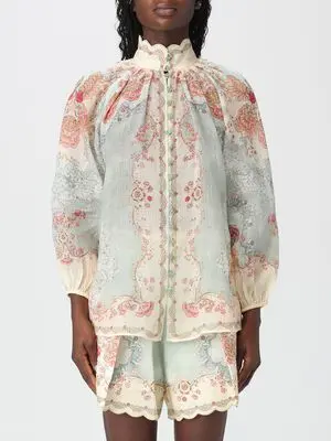 Zimmermann Printed Linen Blend Shirt