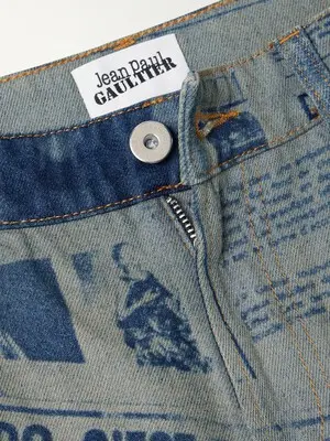 JEAN PAUL GAULTIER Printed High-rise Straight-leg Jeans