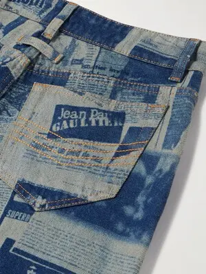 JEAN PAUL GAULTIER Printed High-rise Straight-leg Jeans