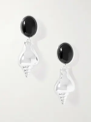 JULIETTA Ponza Silver-plated Onyx Earrings - Black
