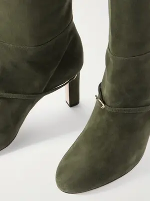 Jennifer Chamandi Samuele 85 Buckled Knee Boots - Green