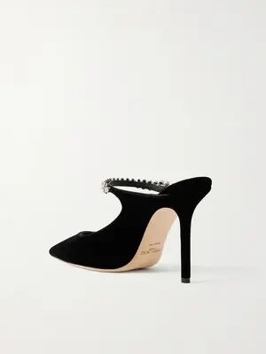 JIMMY CHOO Bing 100 Crystal-embellished Velvet Pumps