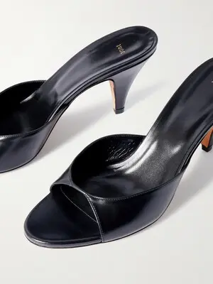 JUDE Haze Leather Mules - Black