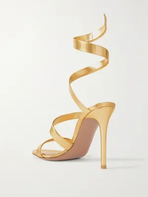 GIANVITO ROSSI Opera Metallic Leather Sandals