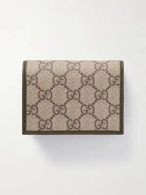 Gucci Leather-trimmed Printed Coated-canvas Wallet