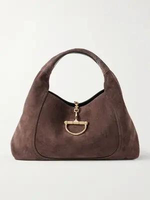 Gucci Softbit Suede Tote - Brown