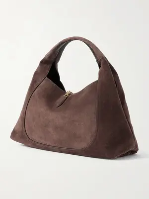 Gucci Softbit Suede Tote - Brown