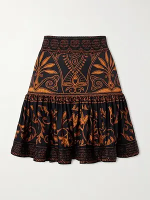 Farm Rio Cornely Ainika Embroidered Mini Skirt