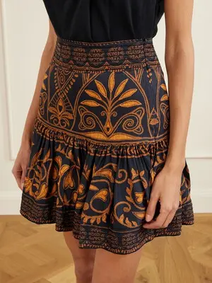 Farm Rio Cornely Ainika Embroidered Mini Skirt
