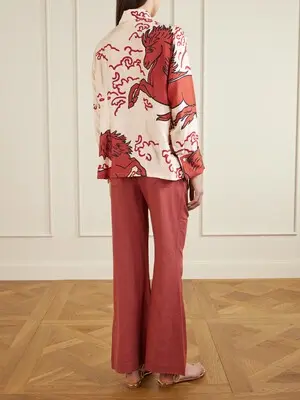Alix Of Bohemia Dana Printed Silk-satin Shirt