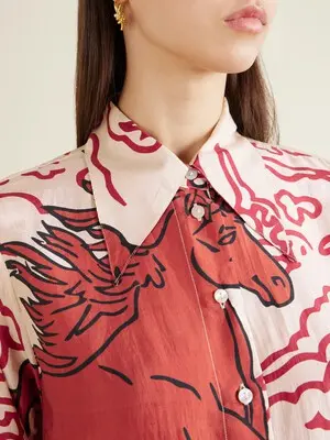 Alix Of Bohemia Dana Printed Silk-satin Shirt